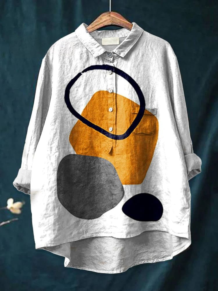 Sienna | Geometric Abstract Print Shirt – SUNDRA